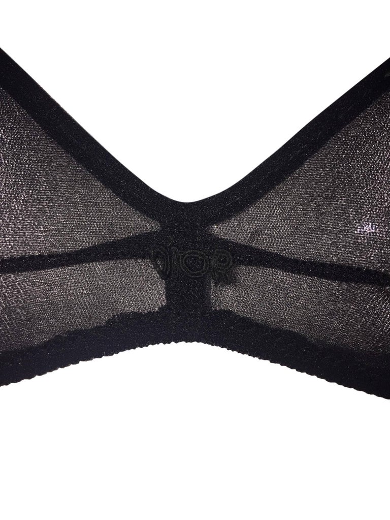 1963 Vintage Christian Dior La Gaines Gorges Sheer Black Mesh Monogram ...