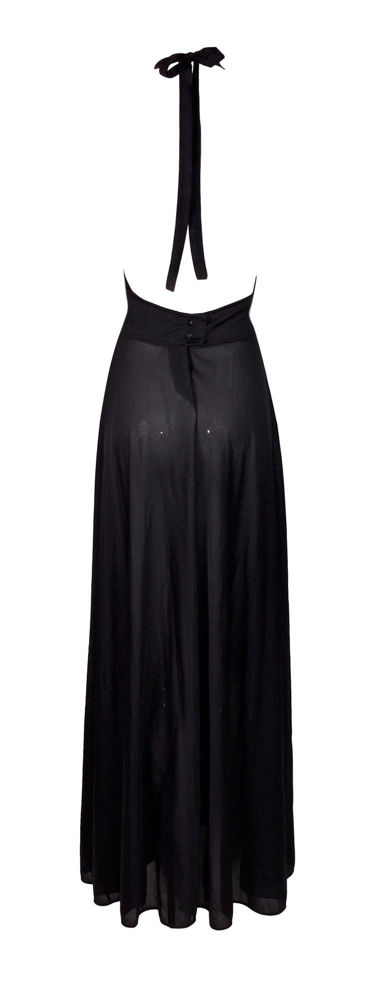 Christian Dior Vintage Sheer Black Plunging Marilyn Backless Slip Dress ...