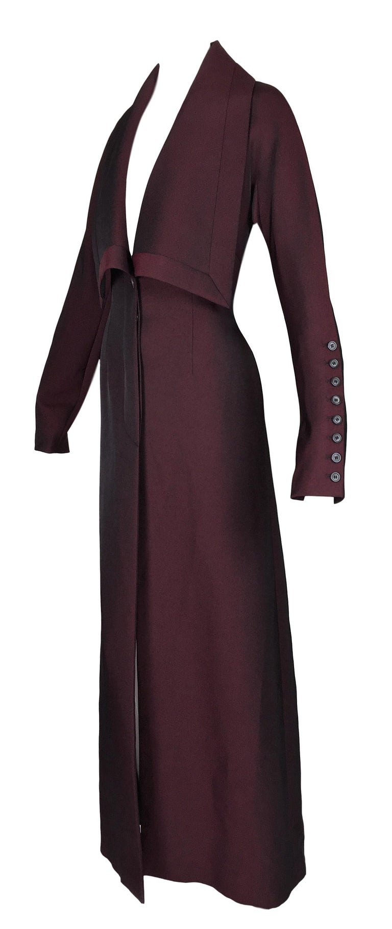 F/W 1998 "Joan" Alexander McQueen Oxblood Red Catholic Long Dress Coat ...