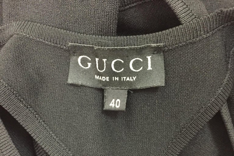 1999 Gucci by Tom Ford Black Metal Logo Buckle Racerback Micro Mini ...