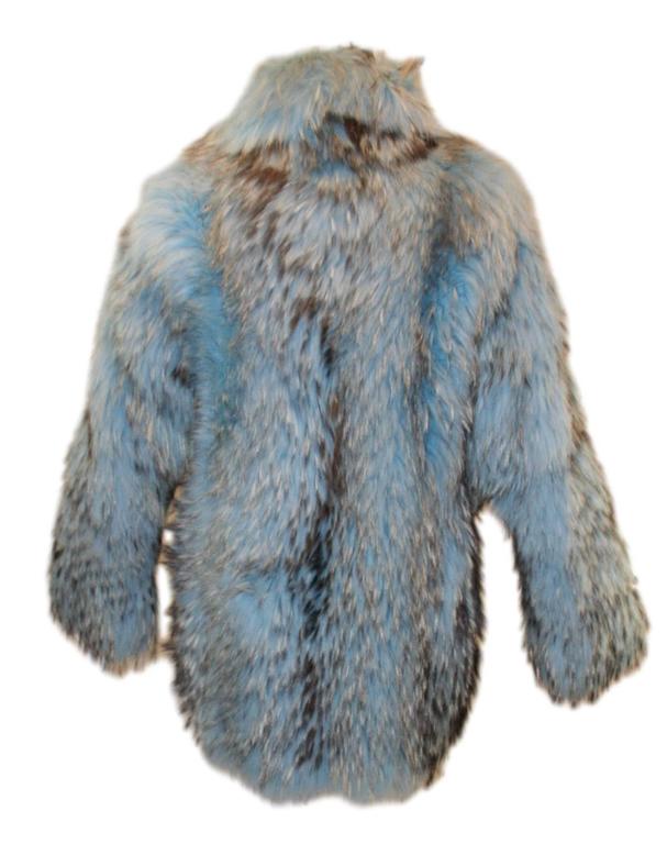 F/W 2001 Gianni Versace NWT Blue Marmot Fur Coat Jacket on Kim ...