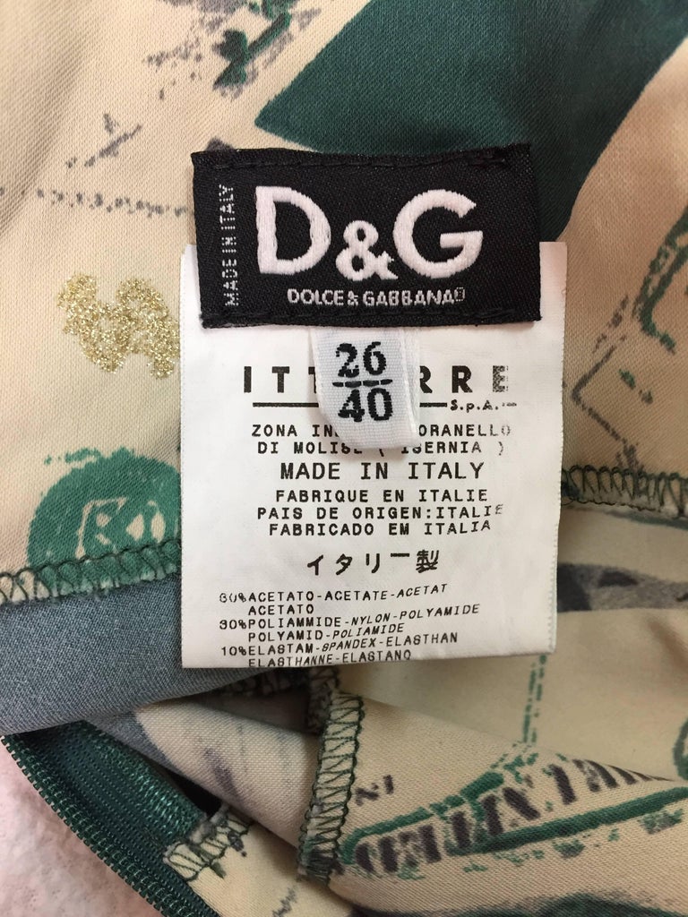 D&G by Dolce and Gabbana Limited Edition $100 Dollar Bills Dress, S / S ...
