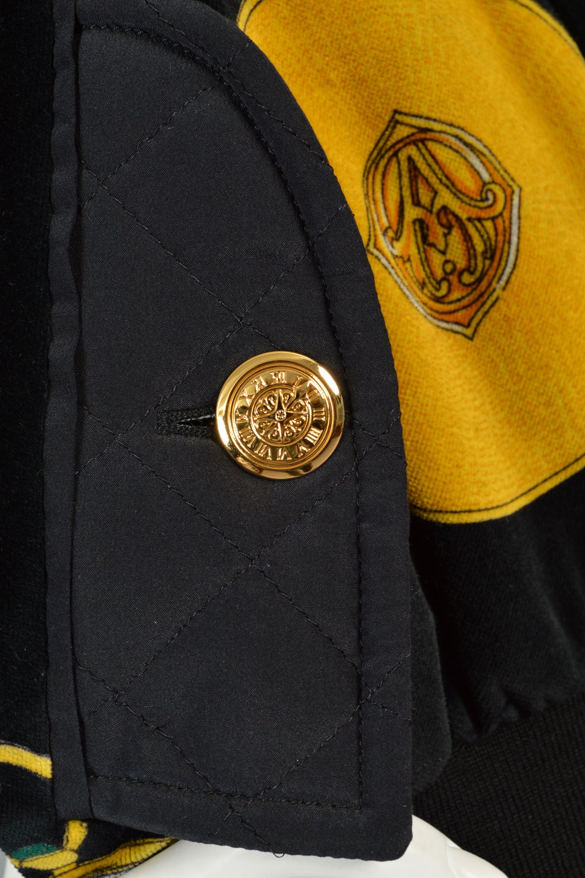 Escada Velvet + Silk Bomber Jacket With Clocks at 1stDibs