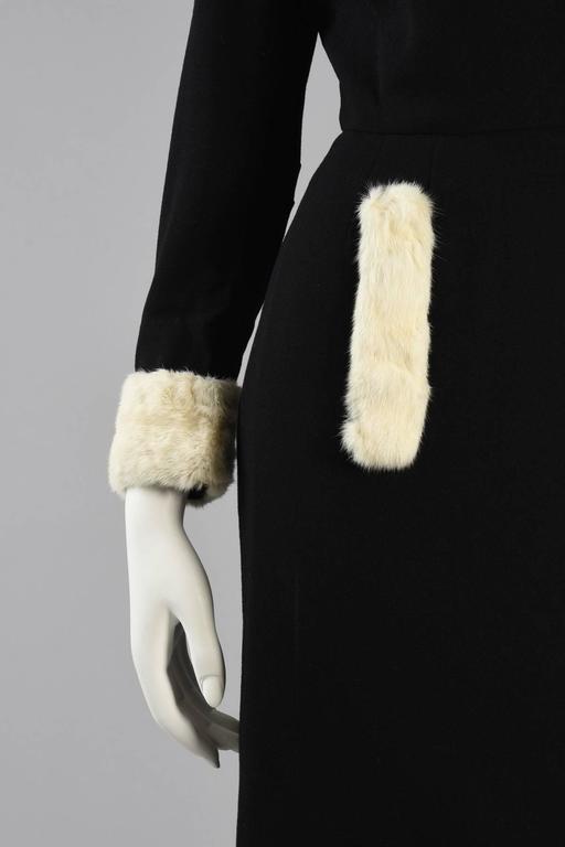 Rare 1950's Pierre Cardin Wool and Ermine Fur Dress For Sale at 1stDibs ...
