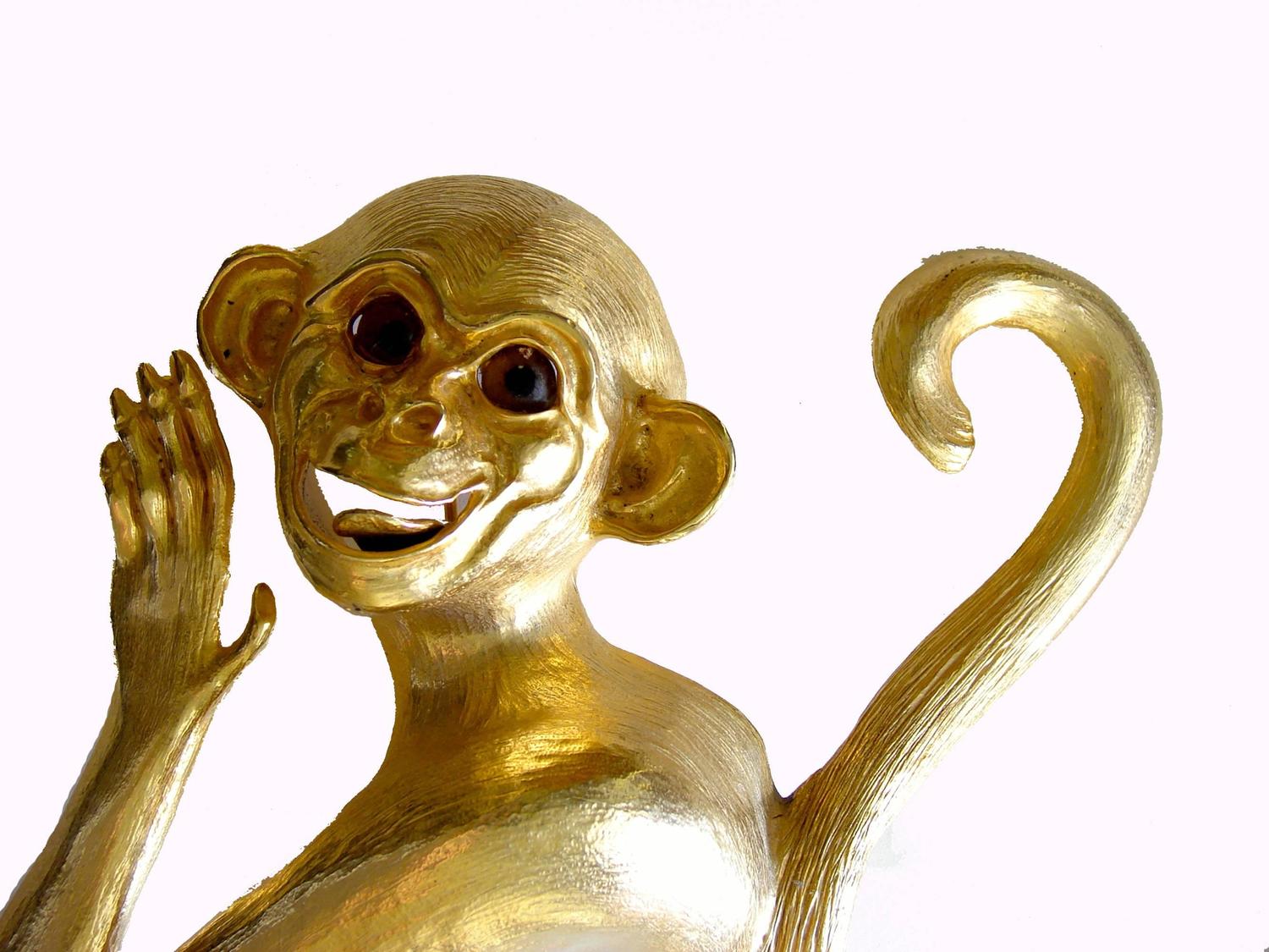 Rare Christopher Ross Massive Smiling Monkey Belt Buckle 24ct Gold ...