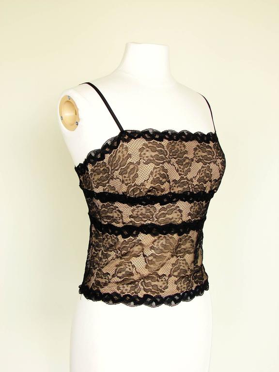 Black Illusion Lace Camisole Top Blouse Cosabella Made In Italy M For Sale At 1stdibs