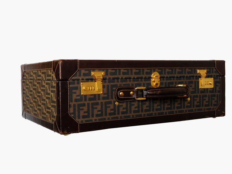 Rare Fendi Hard-Sided Travel Trunk Suitcase Zucca Pattern Vintage 1980s ...