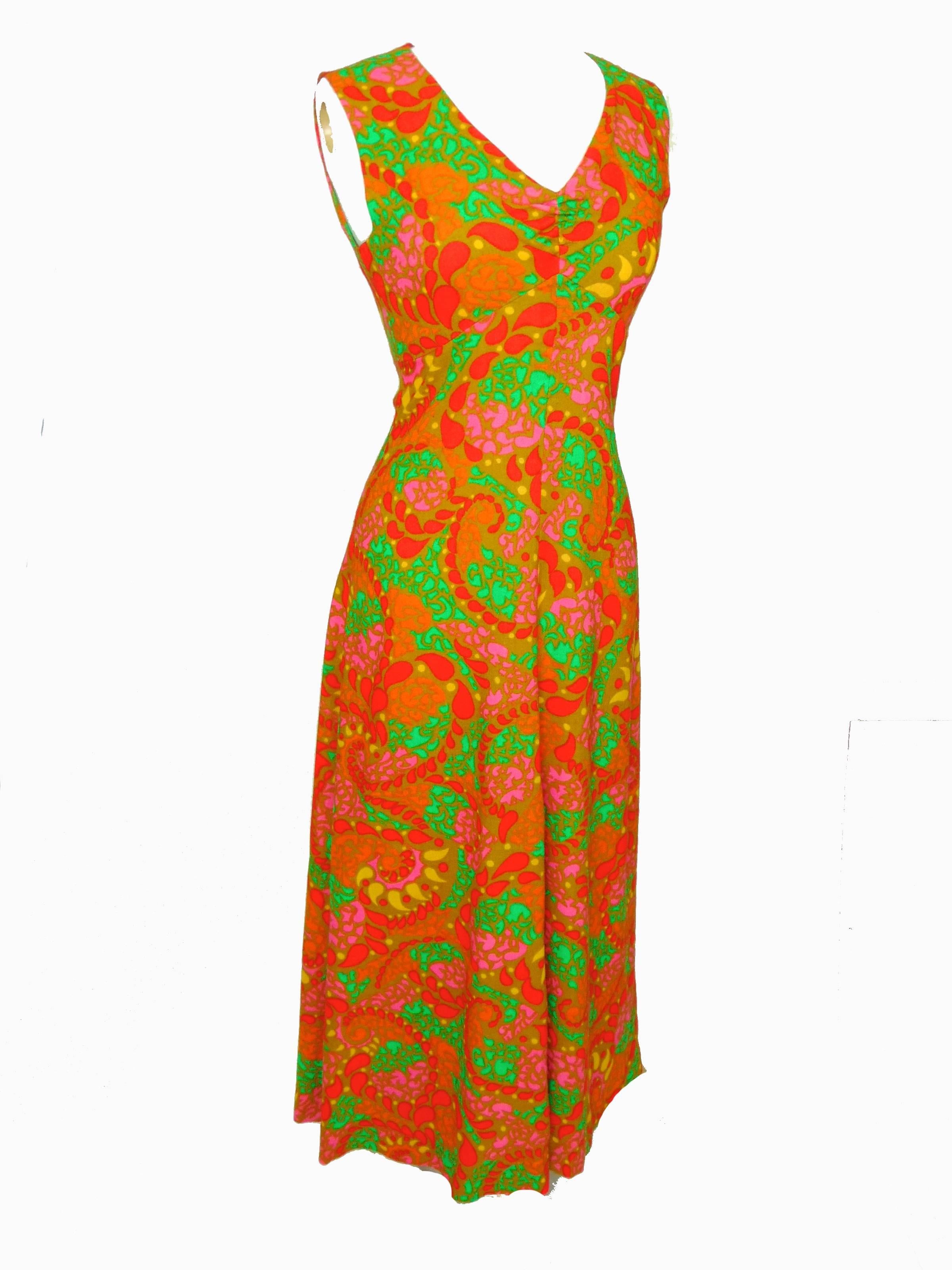 Vibrant Summer Dress With Abstract Print Maxi Schwartz Liebman Textiles ...