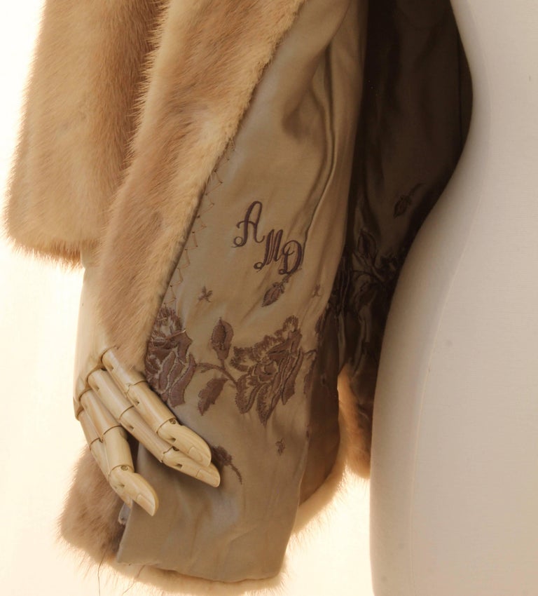 Flemington Furs NJ Blonde Mink Jacket with Stand Up Collar, circa 1960s ...