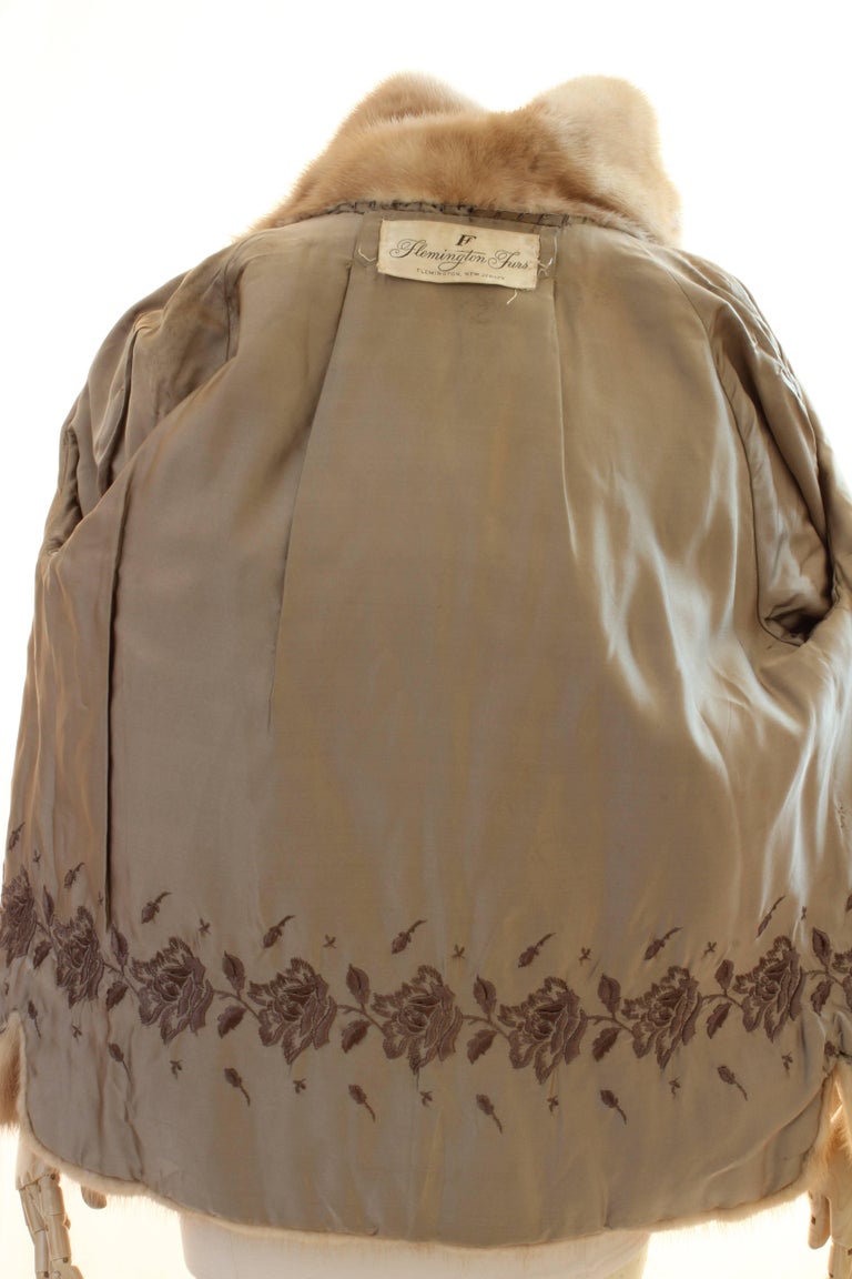 Flemington Furs NJ Blonde Mink Jacket with Stand Up Collar, circa 1960s ...