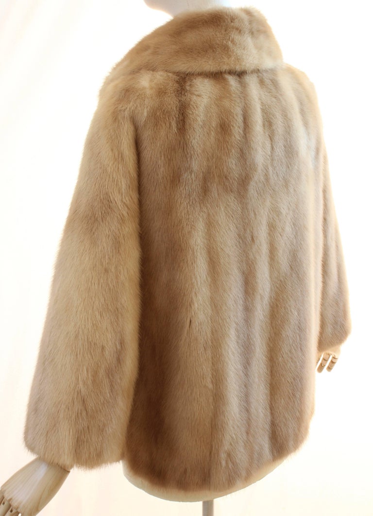 Flemington Furs NJ Blonde Mink Jacket with Stand Up Collar, circa 1960s ...
