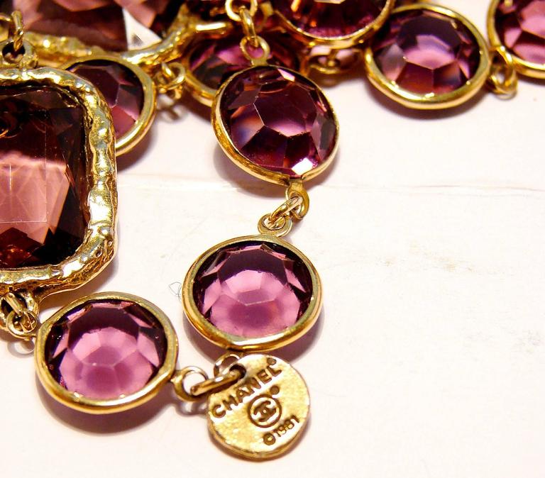 Chanel Amethyst Sautoir Necklace with Matching Earrings Set, 1981 at ...