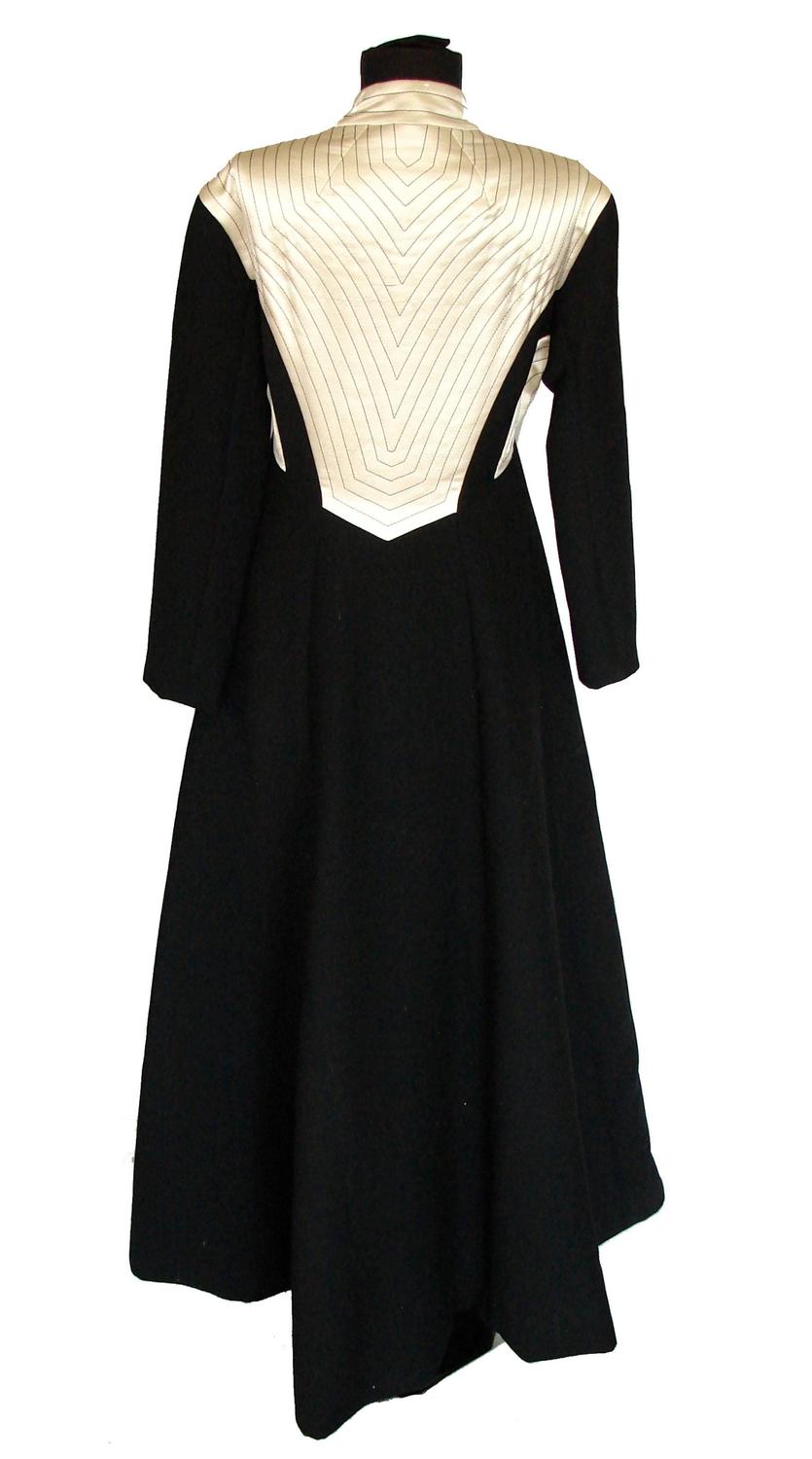 Museum Quality Ronald Amey Mod Black Gabardine Coat with White Satin ... Museum Quality Ronald Amey Mod Black Gabardine Coat with White Satin ...