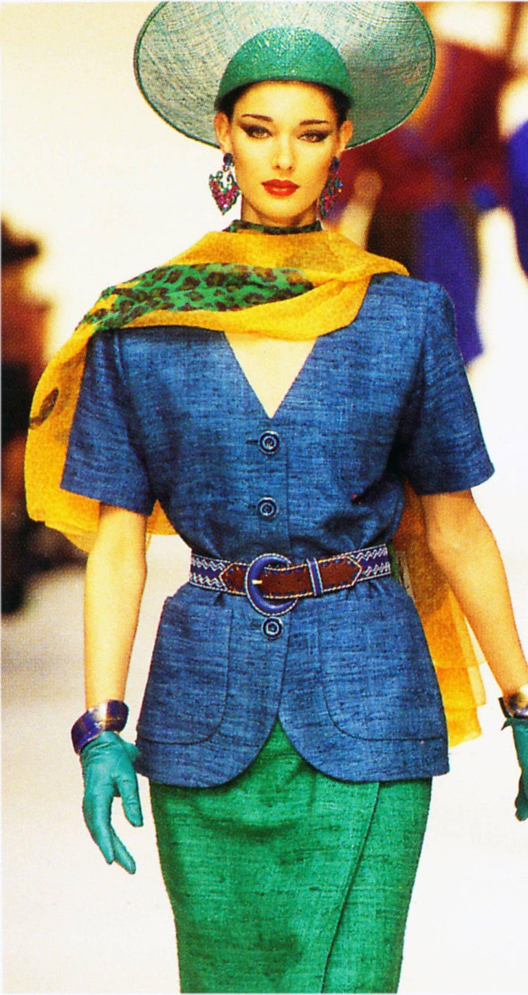 Yves Saint Laurent Monumental Silk Leopard Scarf 55in Rare 93 YSL ...