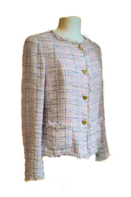CHANEL Pastel Boucle Jacket at 1stDibs
