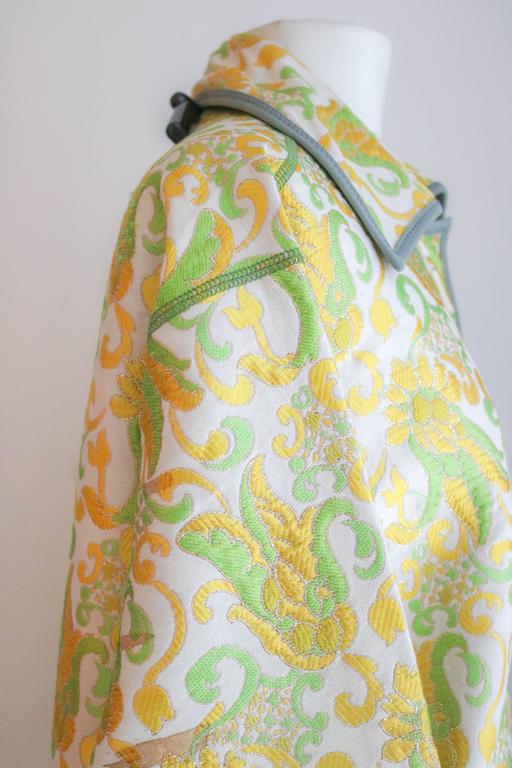 Prada Long Brocade Evening Coat 42 For Sale at 1stDibs