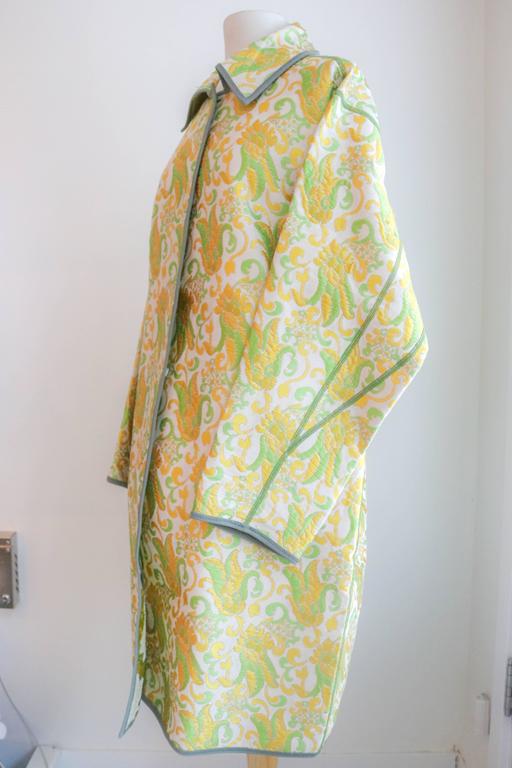 Prada Long Brocade Evening Coat 42 For Sale at 1stDibs