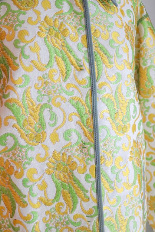 Prada Long Brocade Evening Coat 42 For Sale at 1stDibs