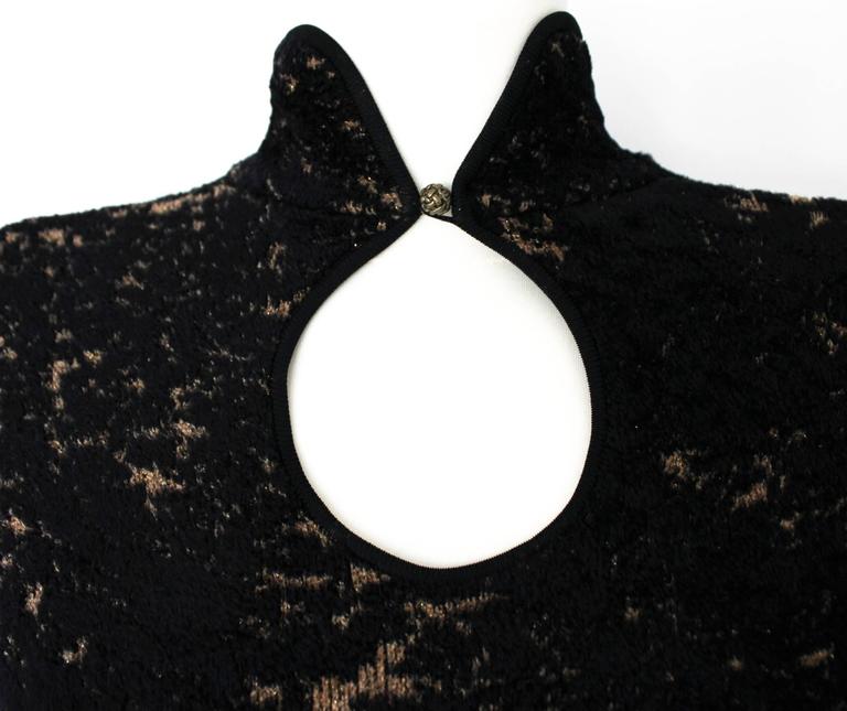 Chanel Black and Gold Chenille Chinese Cheongsam Inspired Dress For ...