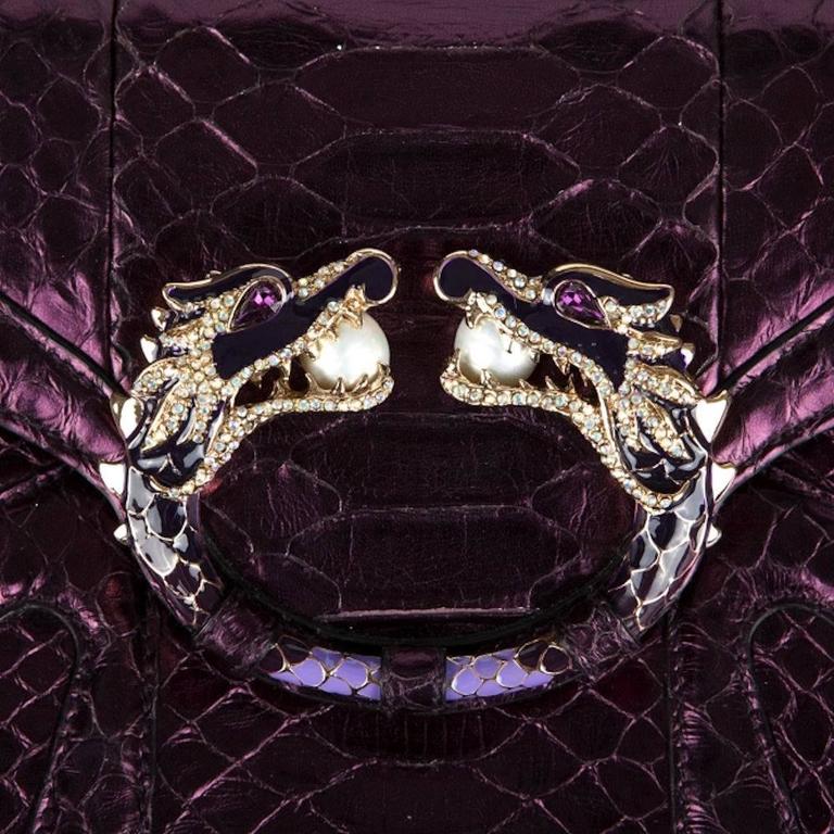Gucci Tom Ford FW 2004 Dragon Pearl Jeweled Purple Python Snake Bag at ...