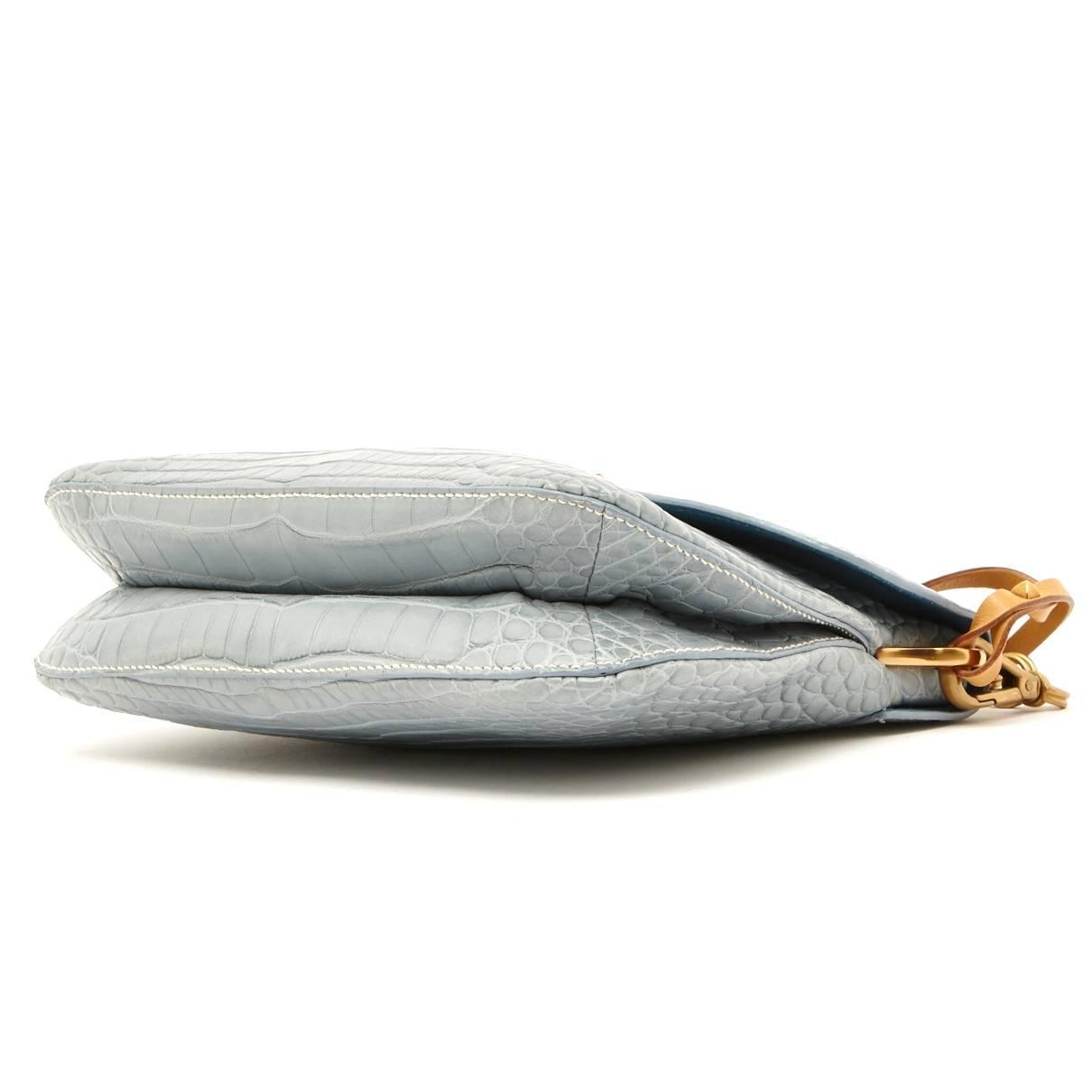 Pale Blue Prada Alligator Tassle Handbag Purse at 1stdibs