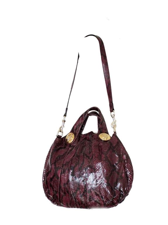 Gucci Purple Python Skin Handbag at 1stDibs