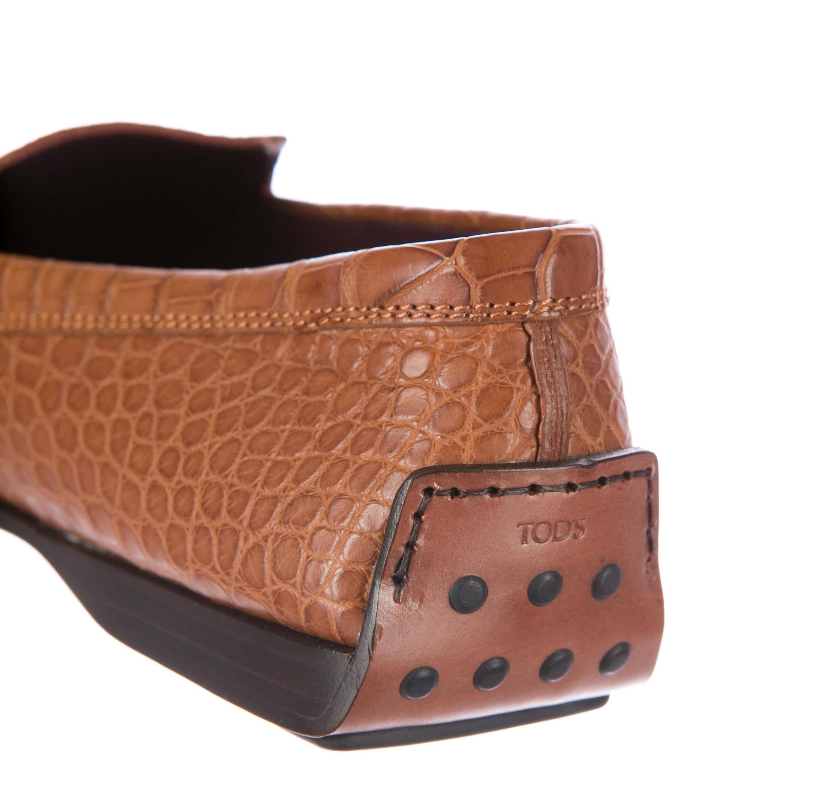 TOD'S Welted Moccasins Loafers Alligator Crocodile Skin For Sale at ...
