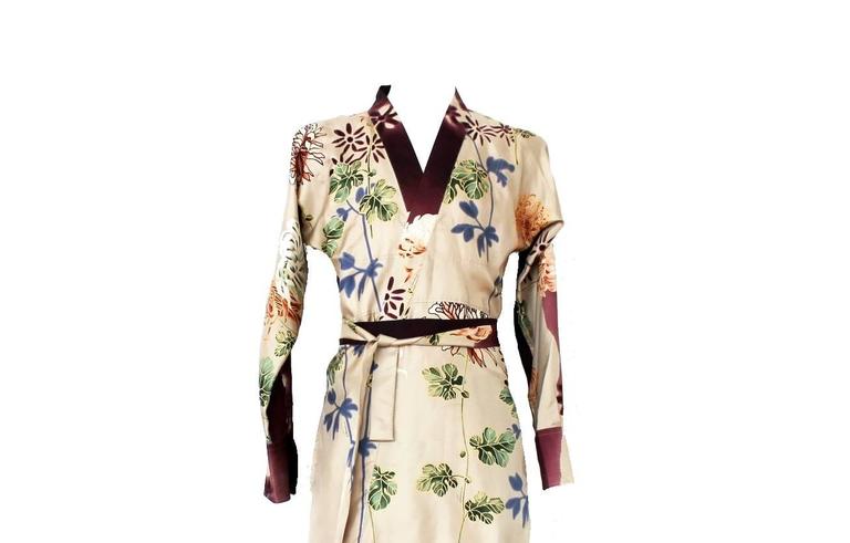 Rare Gucci by Tom Ford 2001 Floral Print Batik Kimono Dressing Gown ...