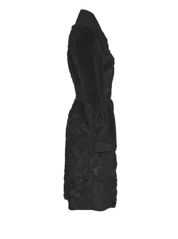 Gianni Versace Couture FW 2000 Black Laser-Cut Fur and Suede Coat at ...
