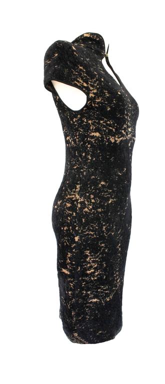 Chanel Black and Gold Chenille Chinese Cheongsam Inspired Dress For ...