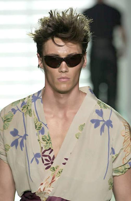 Rare Gucci by Tom Ford 2001 Floral Print Batik Kimono Dressing Gown ...