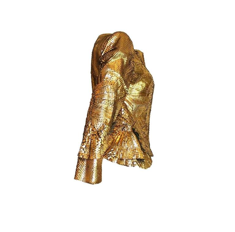 Rare GUCCI by Tom Ford Exotic Leather Gold Metallic Jacket Blazer ...