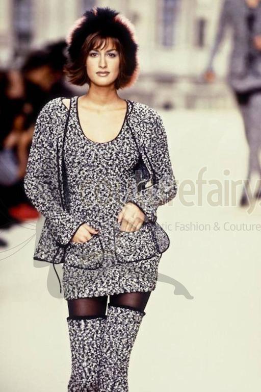 Amazing Chanel Signature Black and White Mini Dress For Sale at 1stDibs ...