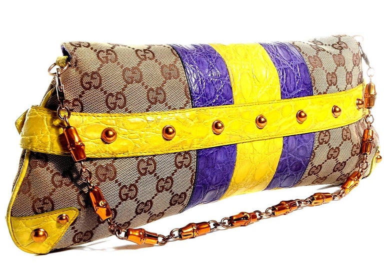 Gucci Tom Ford SS 2004 XL GG Monogram Jeweled Snake Head Bag at 1stDibs