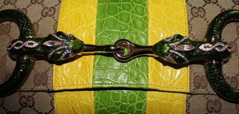 Gucci Tom Ford SS 2004 XL GG Monogram Jeweled Snake Head Bag at 1stDibs ...