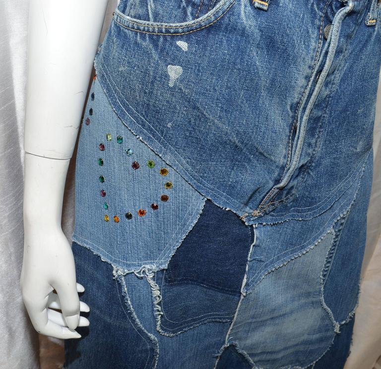 Levis Denim Big E PatchworkCustom Maxi Skirt at 1stDibs | levis maxi ...