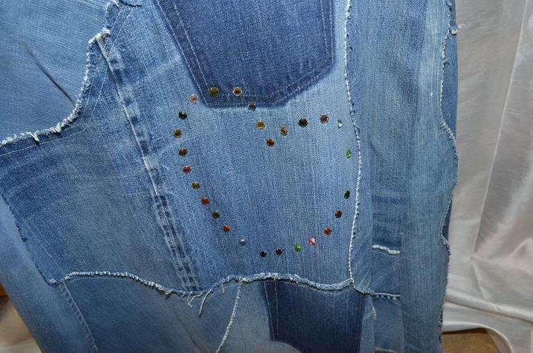 Levis Denim Big E PatchworkCustom Maxi Skirt at 1stDibs | levis maxi ...
