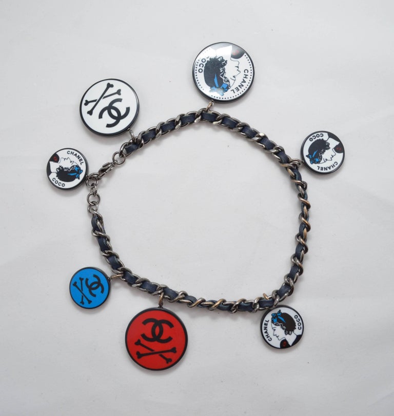 Coco Chanel Choker Graphic Plastic Charm on Chain Necklace at 1stDibs ...