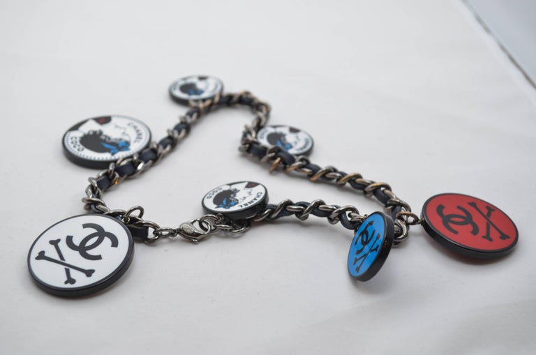Coco Chanel Choker Graphic Plastic Charm on Chain Necklace at 1stDibs ...