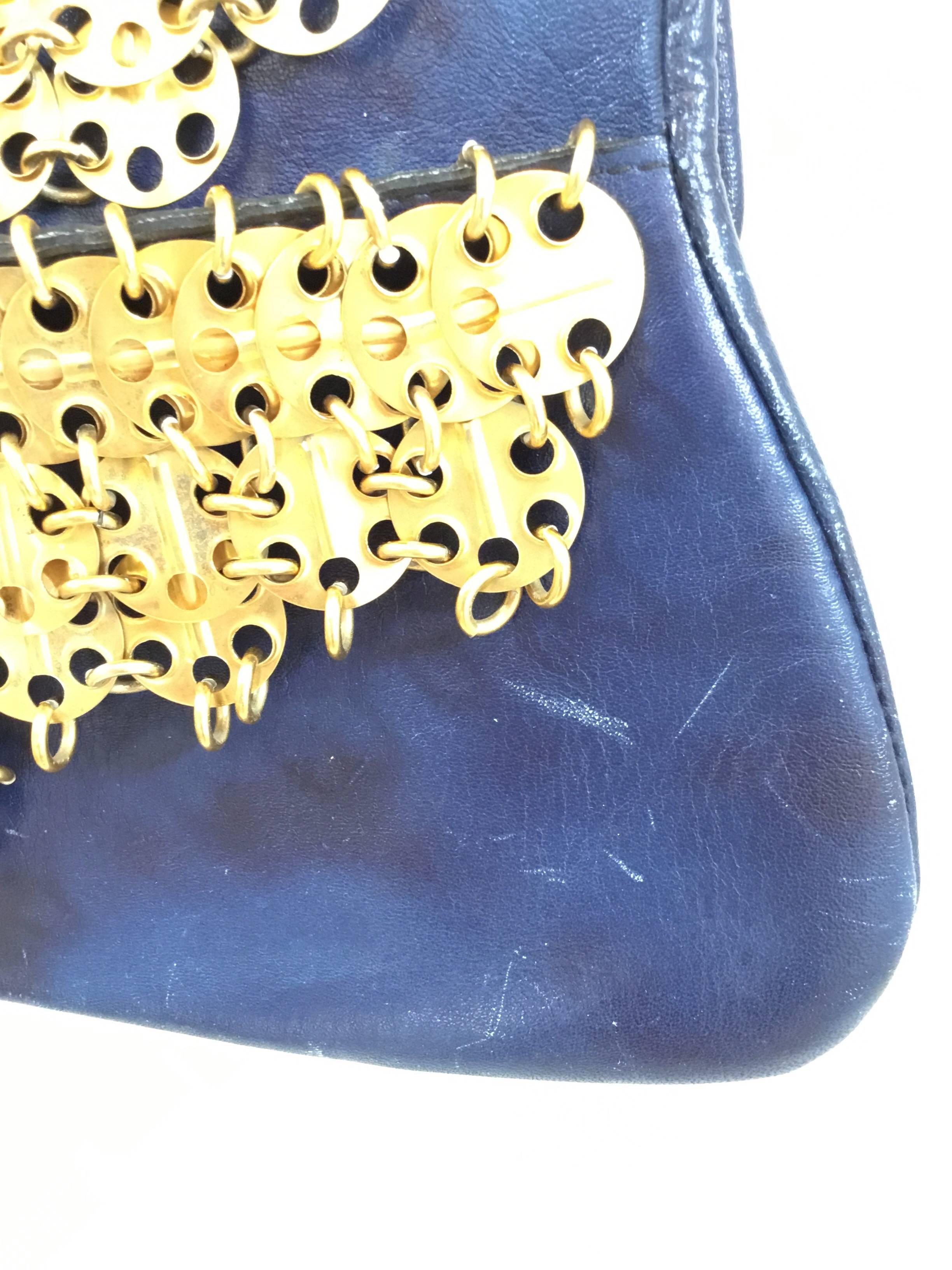 Paco Rabanne Vintage 1960s Leather Bag with Gold Disks at 1stDibs ...