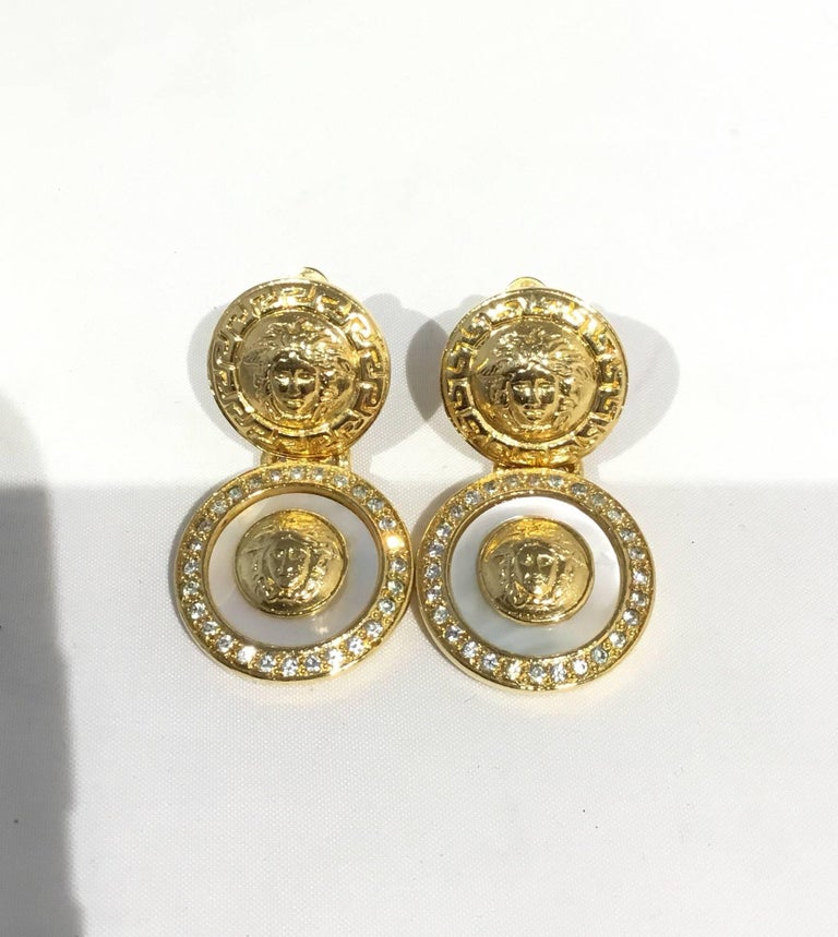 Gianni Versace Medusa Earrings at 1stDibs | versace clip on earrings