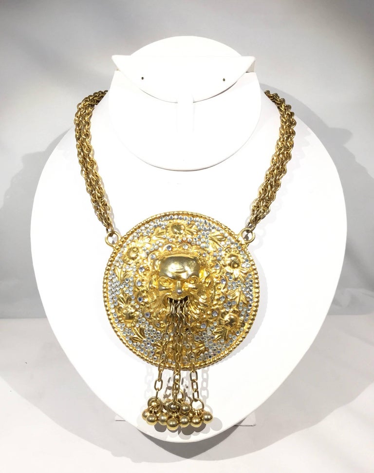 Judith Leiber Massive Bacchus Medallion Necklace For Sale at 1stDibs ...