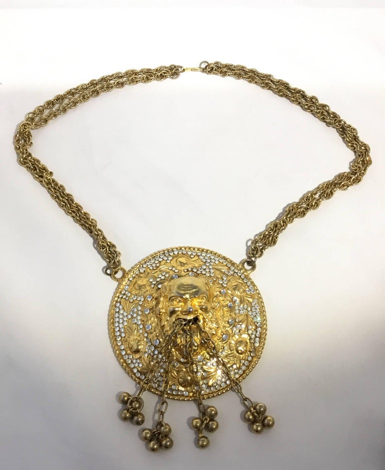 Judith Leiber Massive Bacchus Medallion Necklace For Sale at 1stDibs ...