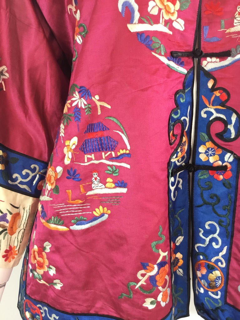 Chinese Silk Embroidered Jacket, Circa 1920 For Sale at 1stDibs ...