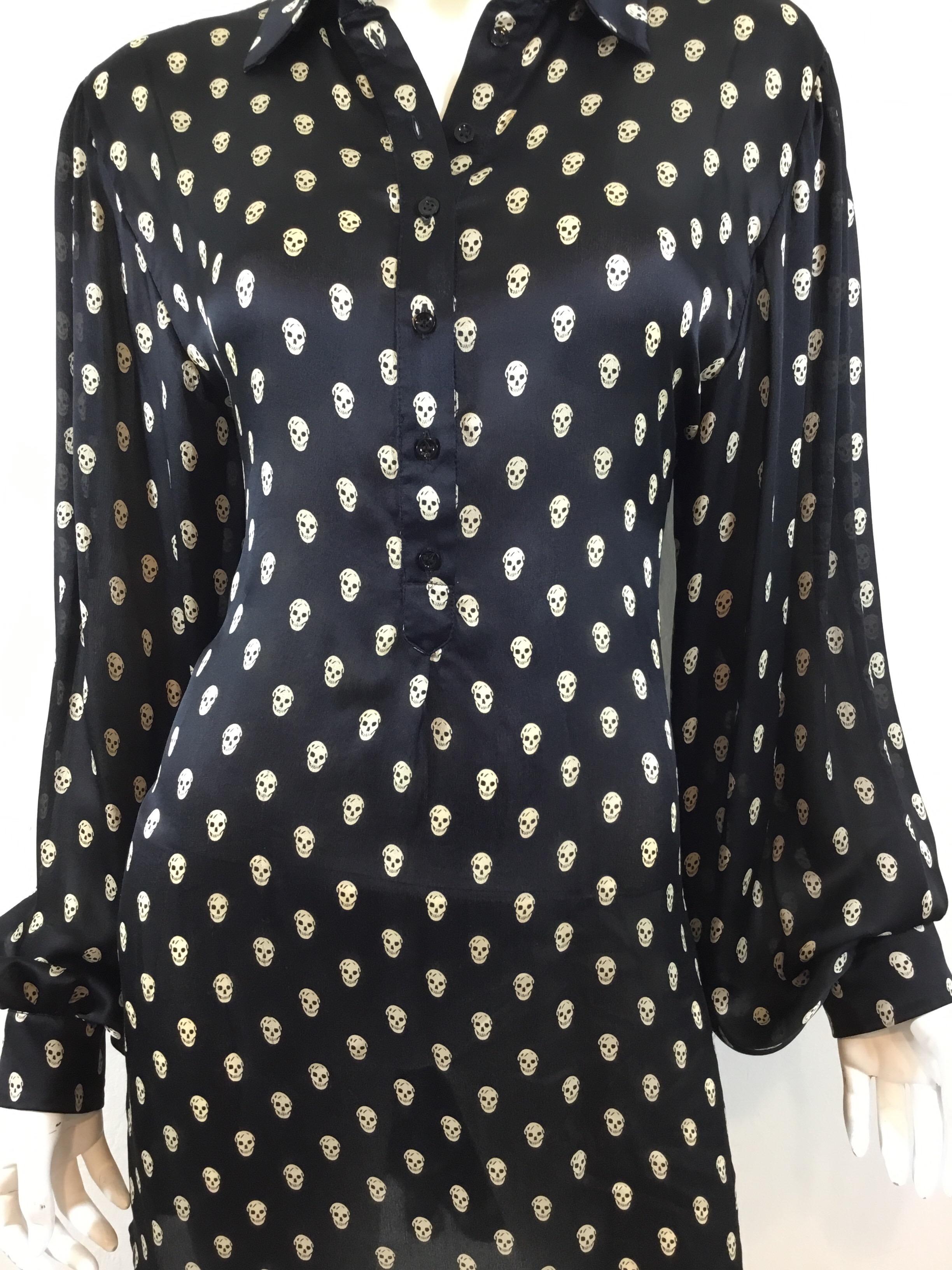 Alexander McQueen Silk Blouse with Skull Print at 1stDibs | alexander ...