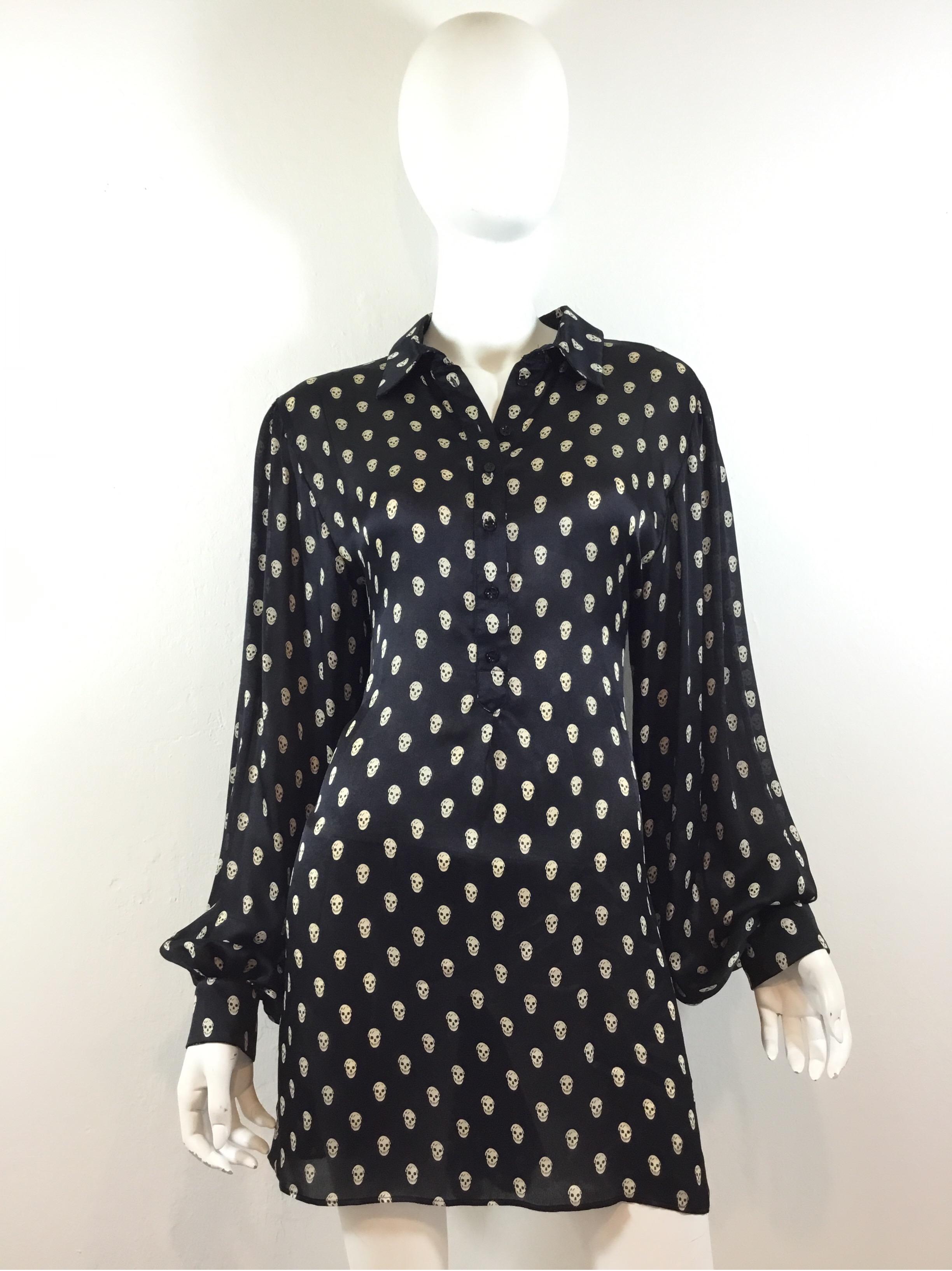 Alexander McQueen Silk Blouse with Skull Print at 1stDibs | alexander ...