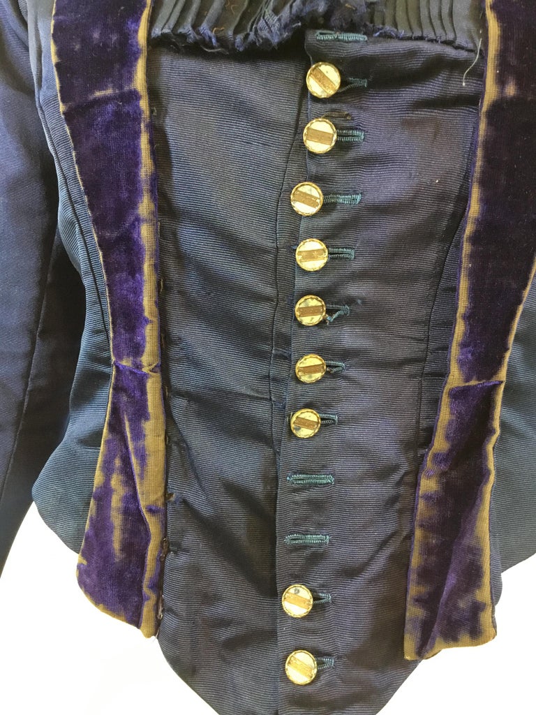 Victorian Navy Blue Velvet Jacket 1800's at 1stDibs | 1800s jacket ...
