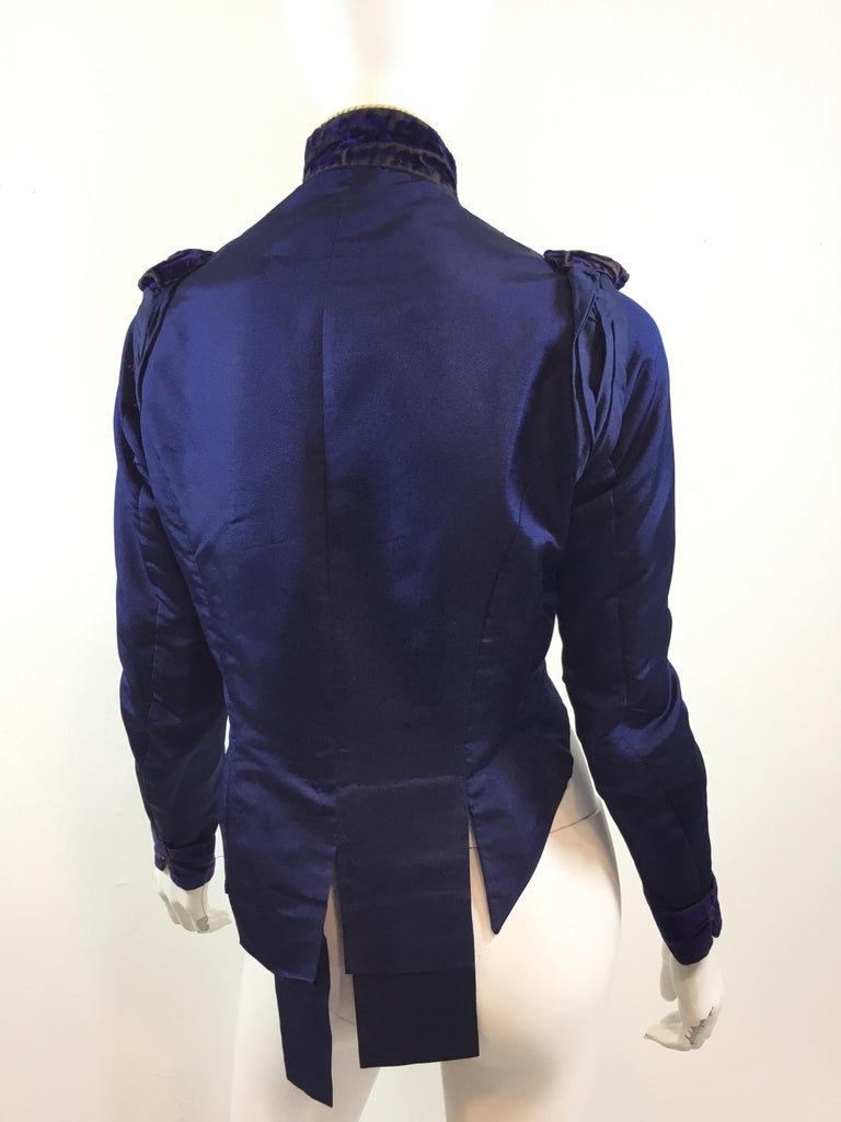 Victorian Navy Blue Velvet Jacket 1800's at 1stDibs | 1800s jacket ...