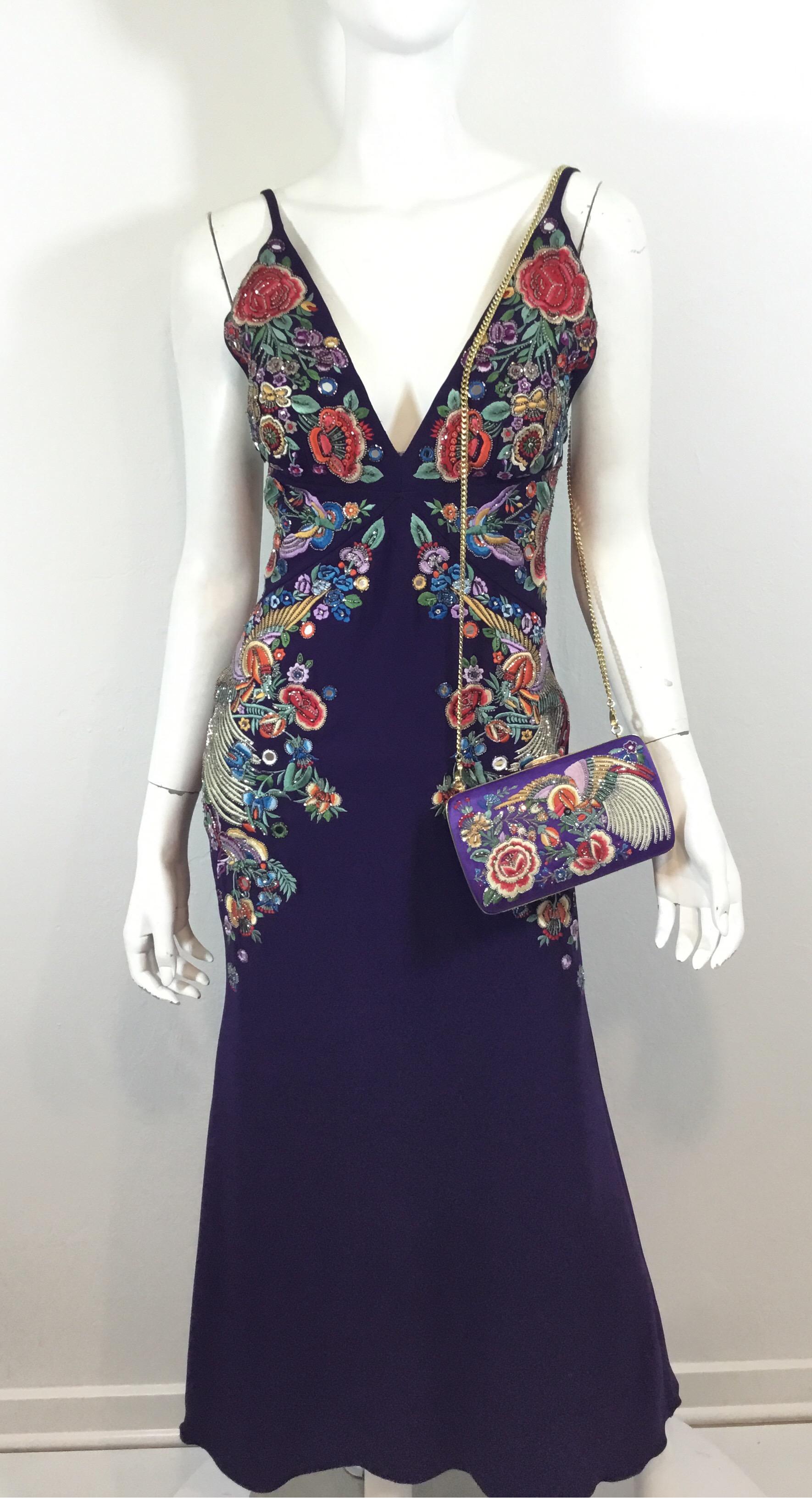 Peter Dundas for Roberto Cavalli Beaded Evening Dress with Minaudiere ...