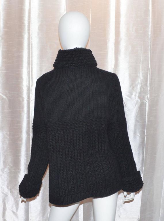 Chanel Cashmere Horn Toggle Cable Knit Sweater at 1stDibs